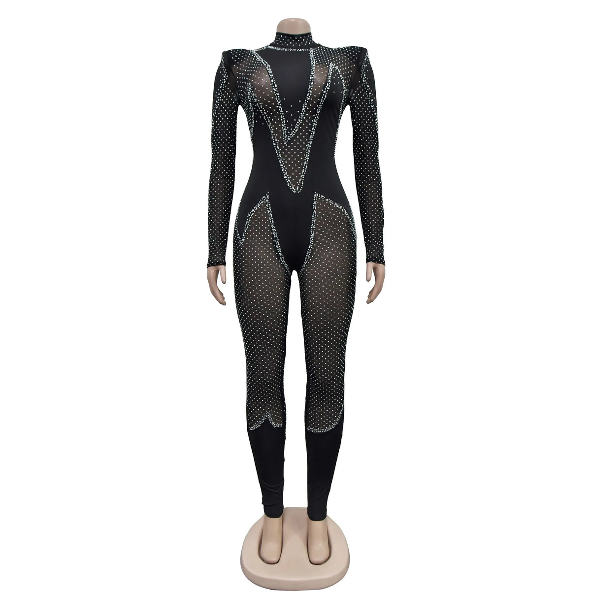 Diamonds Hot Rhinestones Drag Queen Jumpsuit | Queenofdrag.com