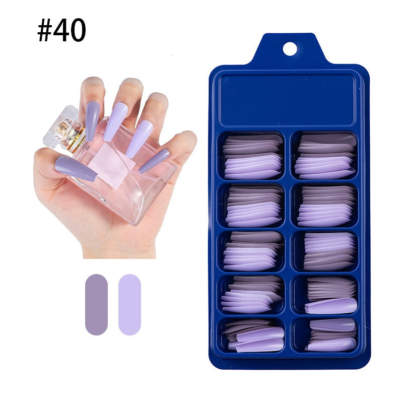 100Pcs Mixed Colors Long Drag Queen Nails | Queenofdrag.com