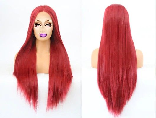 18"-26" Drag Queen Straight Red Lace Front Wig | Queenofdrag.com
