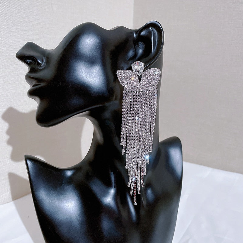 Cadeau - Elegant Drag Queen Rhinestone Crystal Drop Dangle Earrings